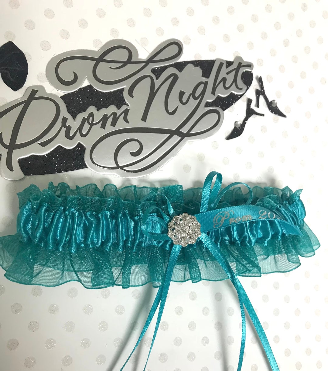 Teal Prom Garter. Garter for Prom. Teal Garters. - Etsy
