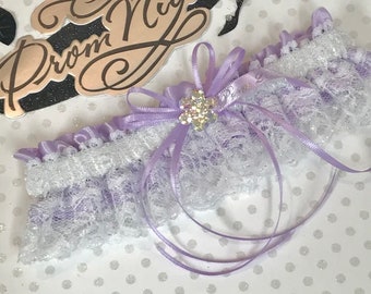 Light Blue & Iridescent White Prom Garter Prom Garters | Etsy