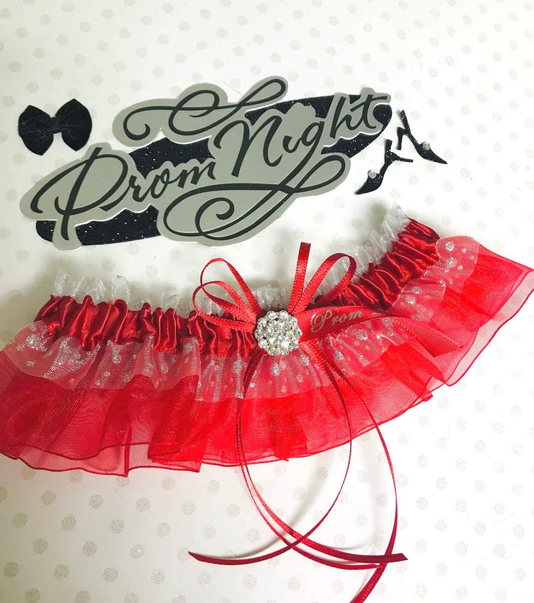 Red Prom Garter With Sparkle. Prom Garters. Red Prom Garter. - Etsy