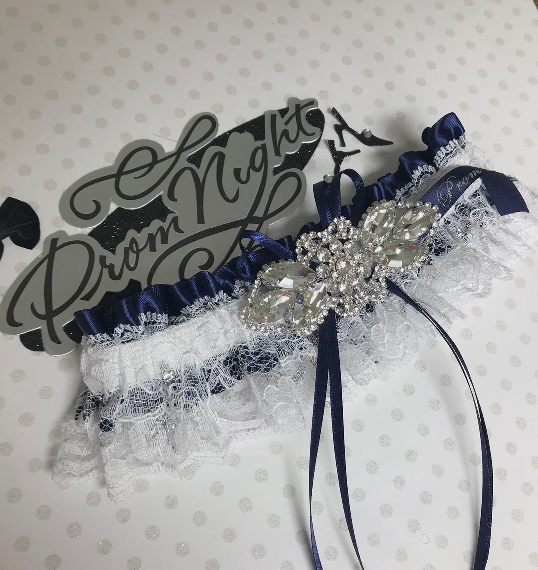 Jeweled Navy Blue Prom Garter. Prom Garter - Etsy