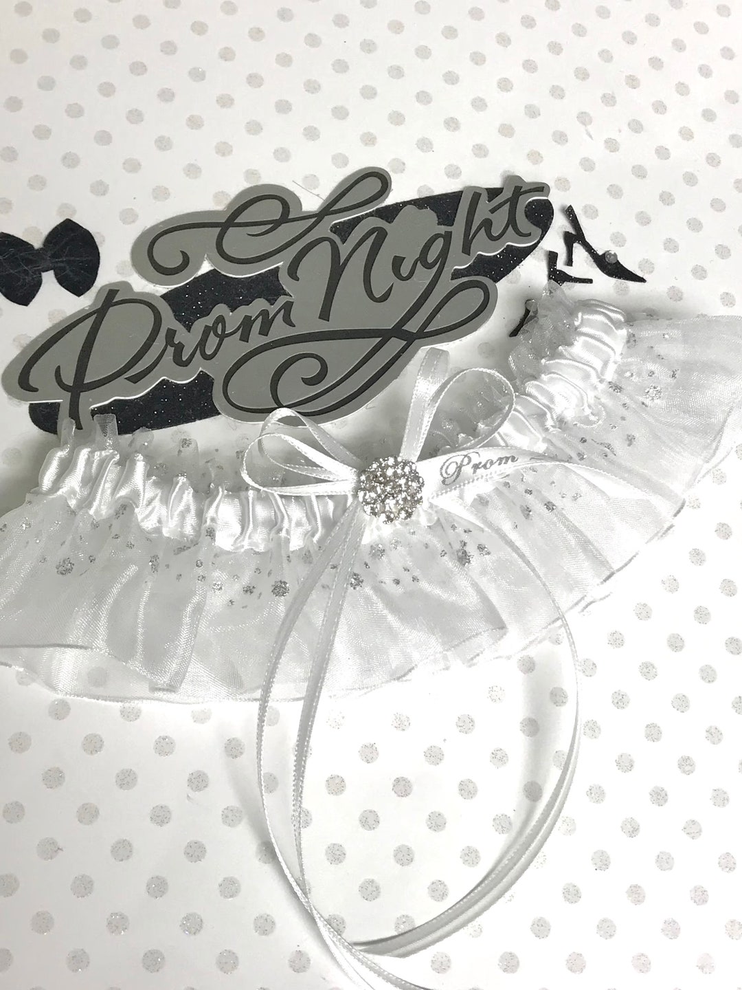 White Sparkle Prom Garter. Prom Garters. Garters for Prom. White/silver ...