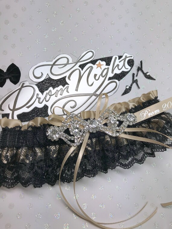 Champagne Black Prom Garter Custom Color Prom Garter Prom | Etsy