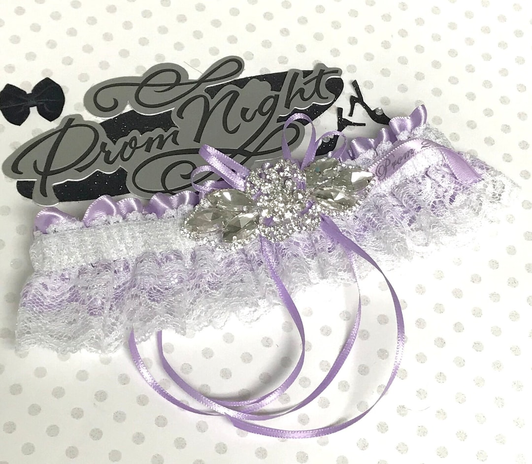 Beautiful Lavender and White Iridescent Prom Garter, Prom Garters - Etsy