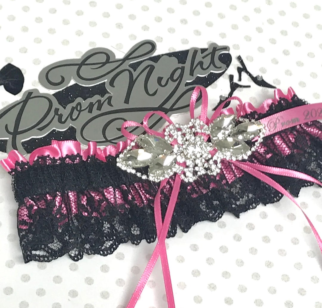 Hot Pink Jeweled Prom Garter. Hot Pink Prom Garter. - Etsy