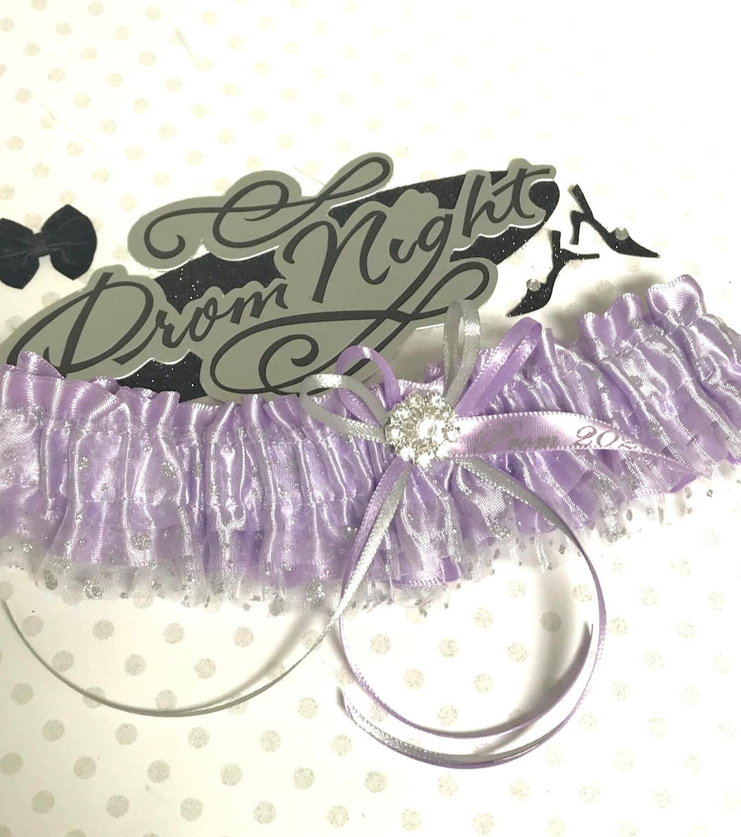 Lavender Silver Prom Garter, Lavender Prom Garter, Custom Color Prom ...
