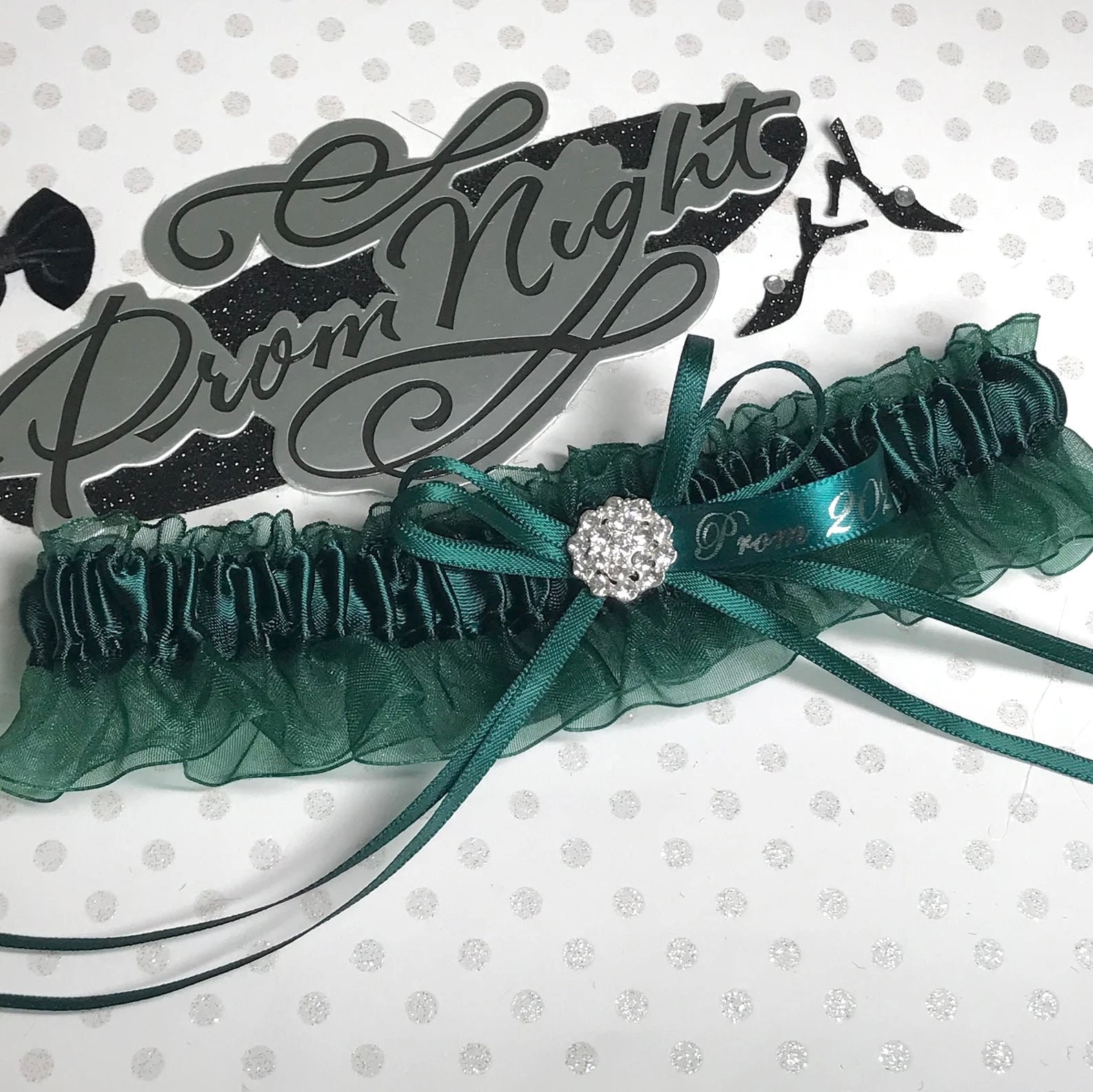 Hunter Green Prom Garter. Hunter Prom Garter. Garter for Prom, Prom ...