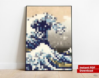 Japan Mount Fuji Pixel Art Poster, Wall Art, Home Decor, Digital Art ...