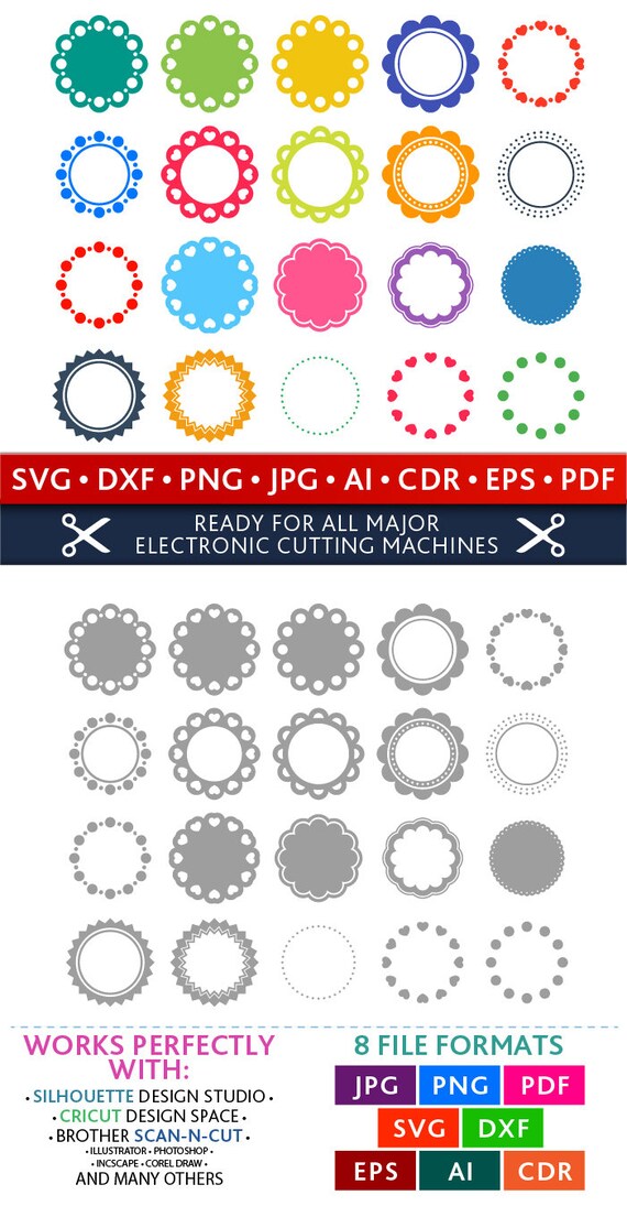 Circle Svg Circle Monogram Frames Svg Circle Frames Svg | Etsy