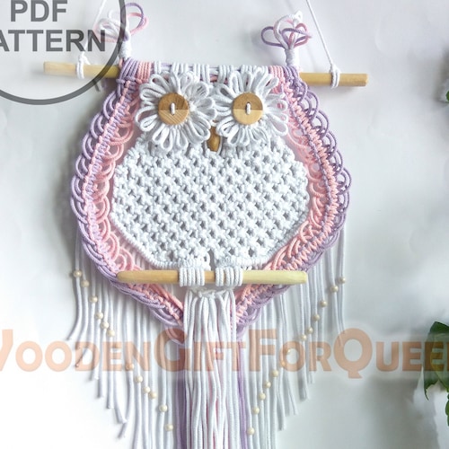 PDF Macrame Owl Pattern Digital Macrame Owl Wall Hangings - Etsy