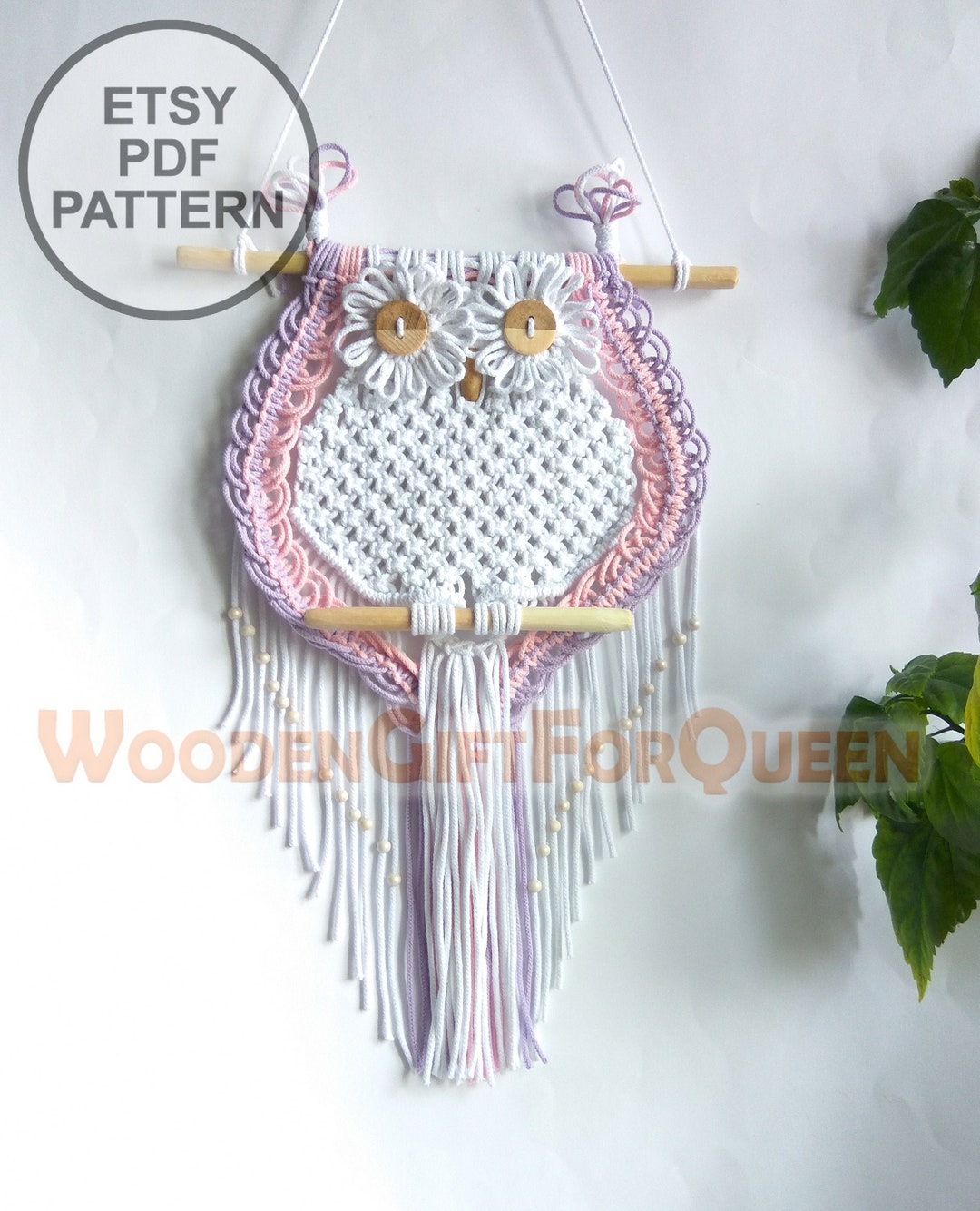 PDF Macrame Owl Pattern Digital Macrame Owl Wall Hangings, Wall Decor ...