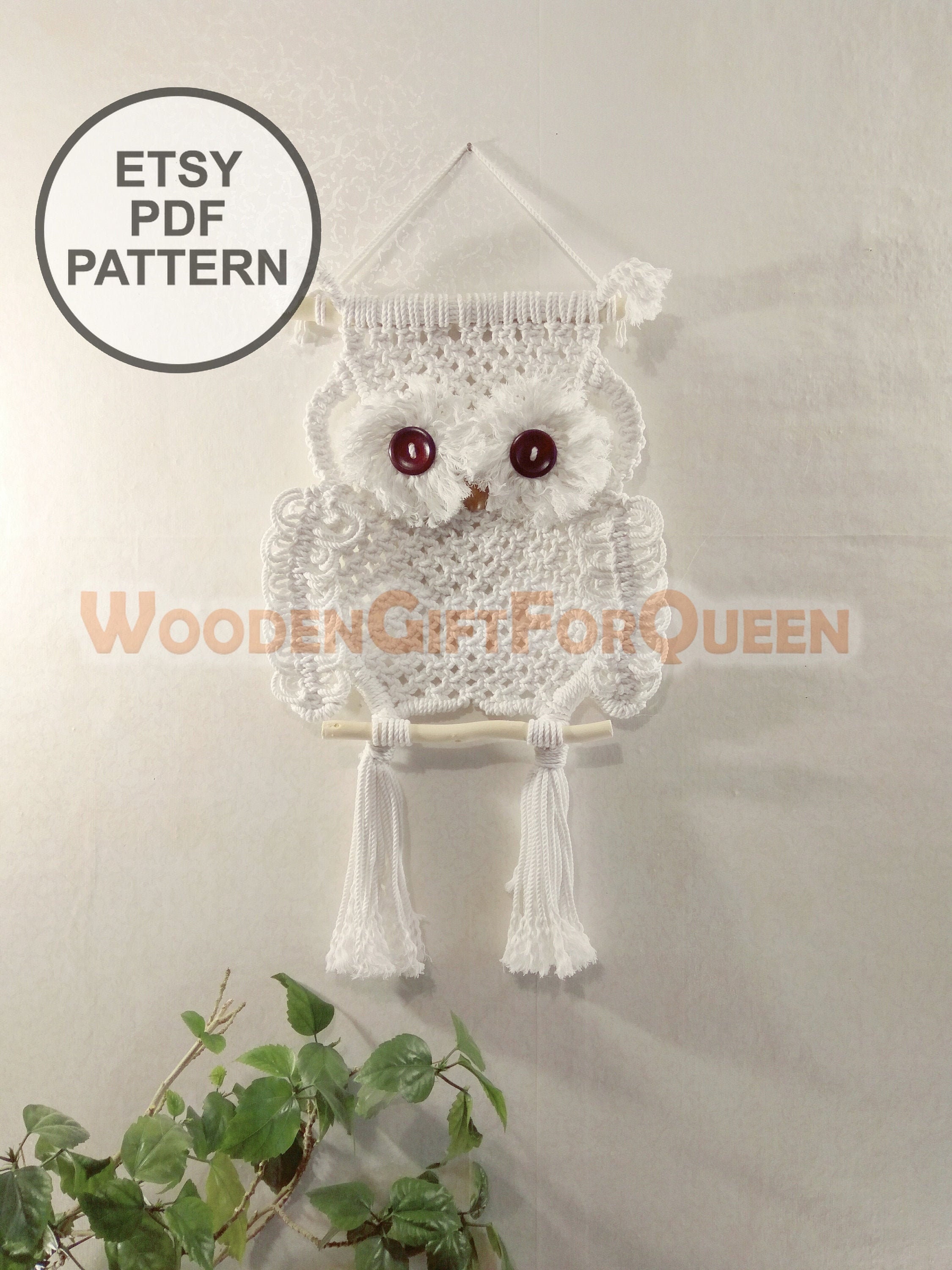 PDF macrame Owl PATTERN owl macrame wall hanging Digital | Etsy
