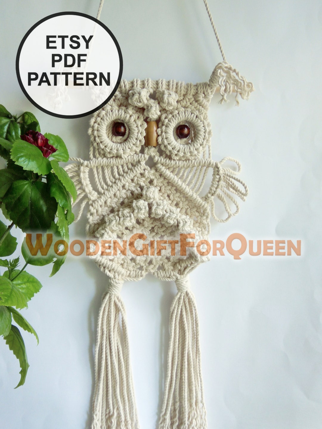 Popular Right Now PDF Macrame Owl PATTERN & How to Owl Macrame Wall ...