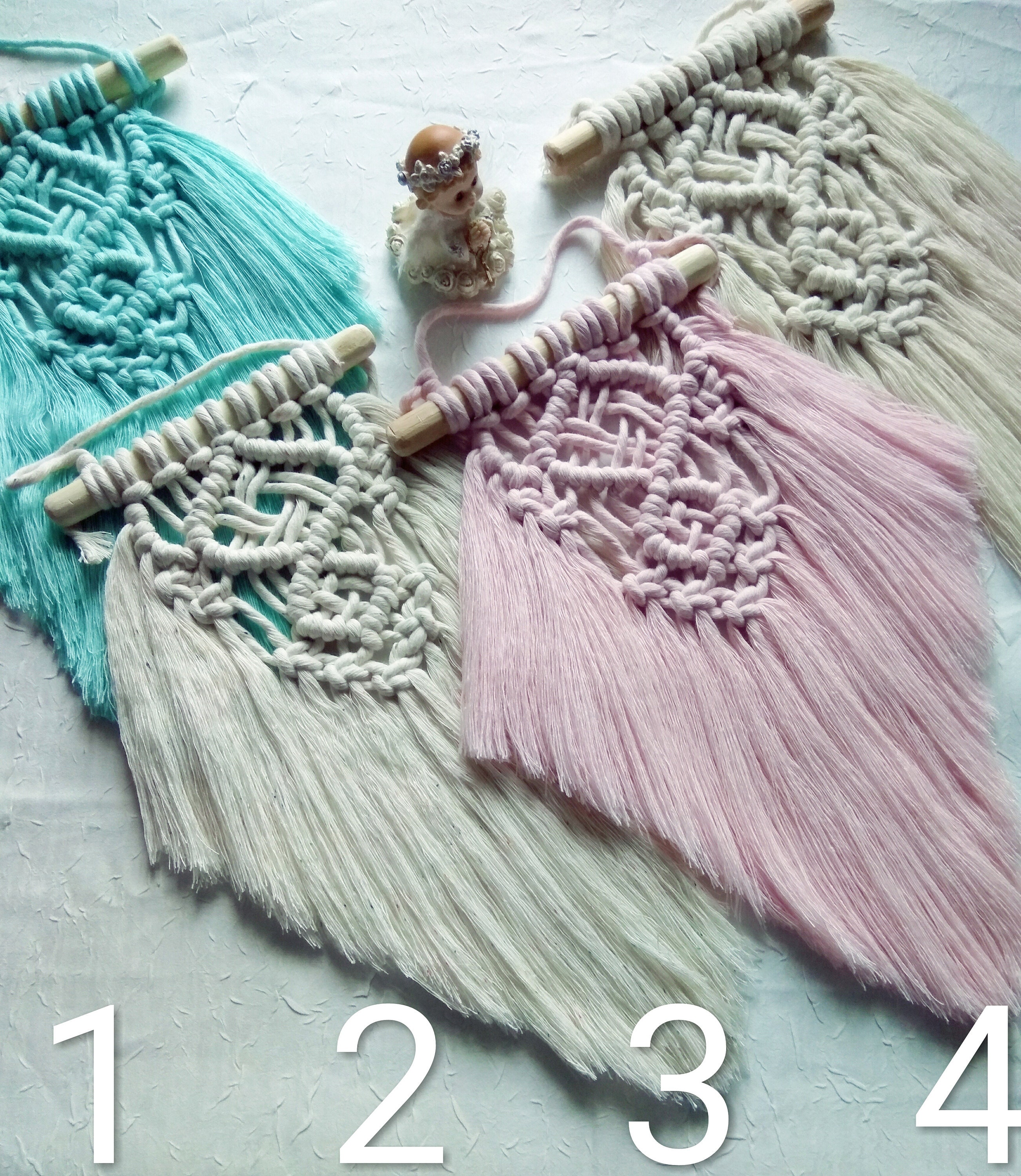 Mini Macrame wall hanging decor home Art charm boho Modern | Etsy