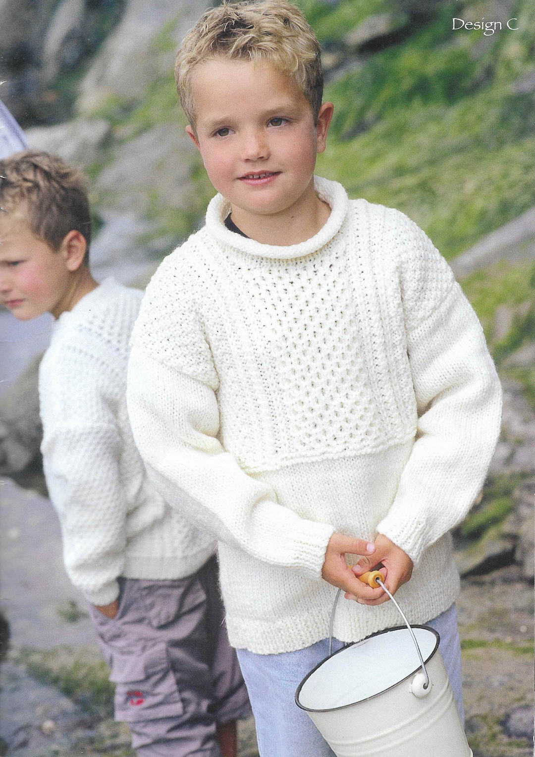 Aran Boys Knitting Pattern Aran Boys Jumper Sweater 20 30 Inch 6 Months ...