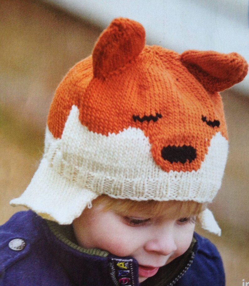 Mr Fox Hat Instant Down Load Knitting Pattern PDF File Animal - Etsy