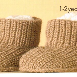 Ugg Boot Pattern Instant Down Load Knitting Pattern 1-2 Years - Etsy UK