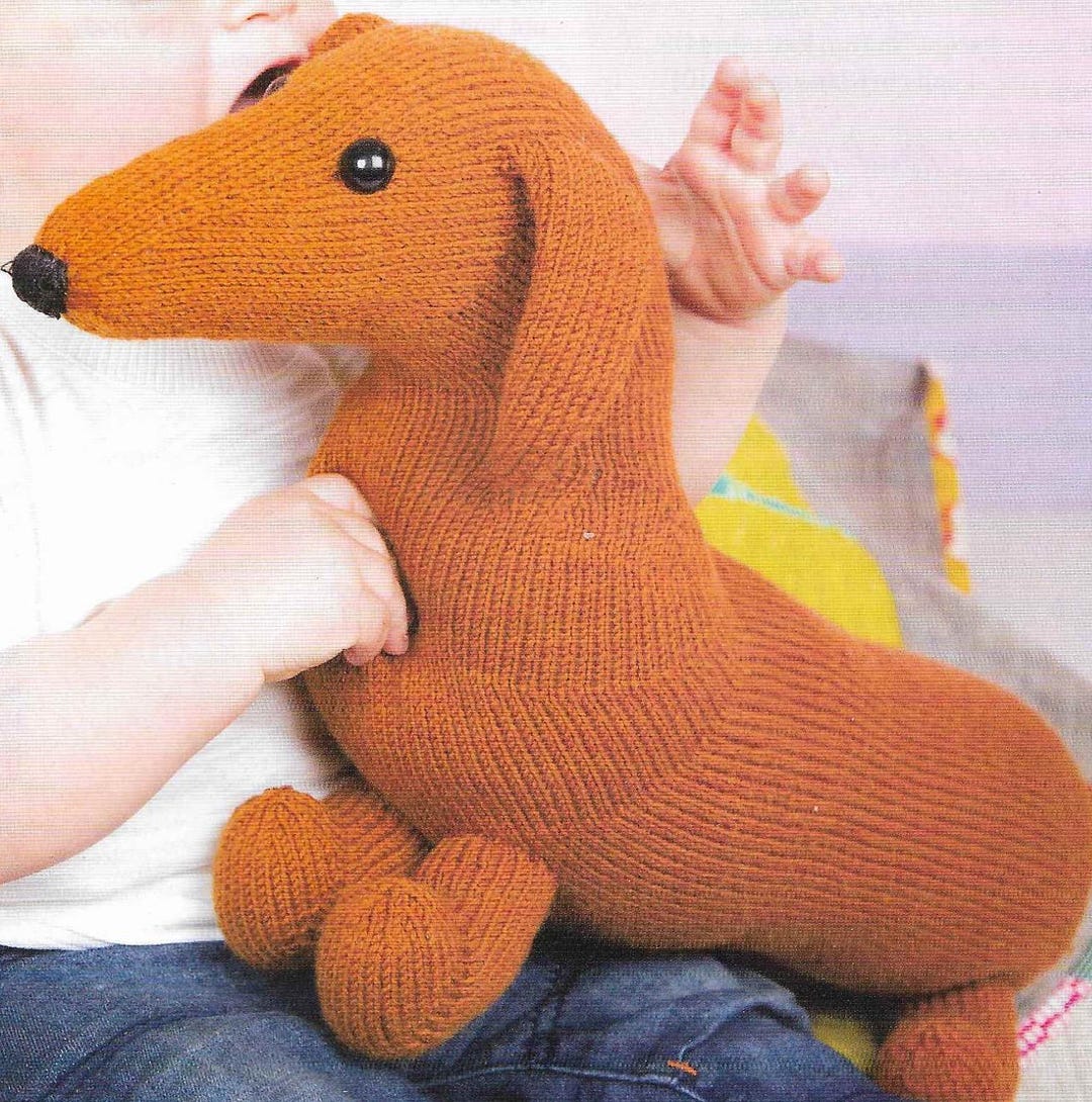 Sausage Puppy Dog Knitting Pattern 28 Cm Puppy Dog Dachshund Toy ...