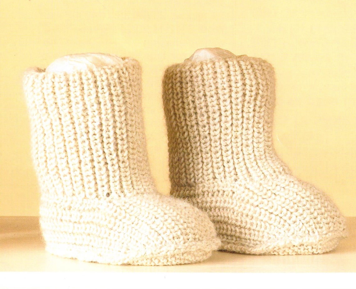 Ugg Boot Pattern Instant Down Load Knitting Pattern 1-2 Years - Etsy UK