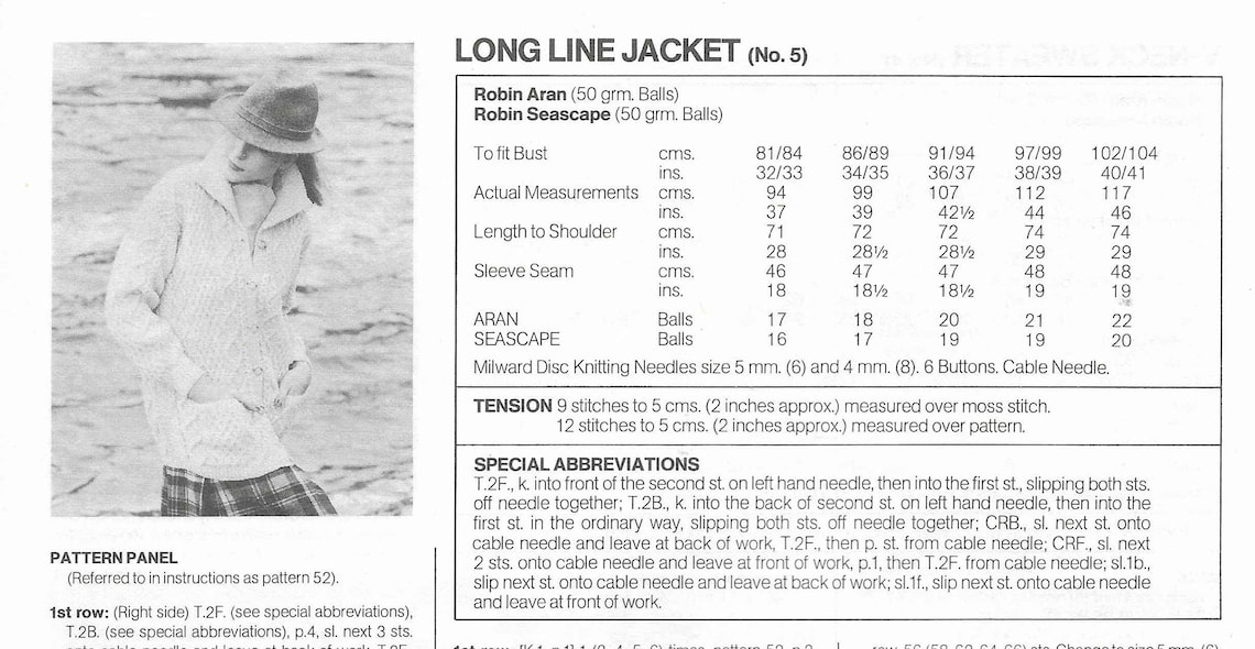 Ladies Long Line Jacket Aran Knitting Pattern Women Cable - Etsy UK