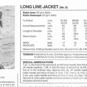 Ladies Long Line Jacket Aran Knitting Pattern Women Cable - Etsy