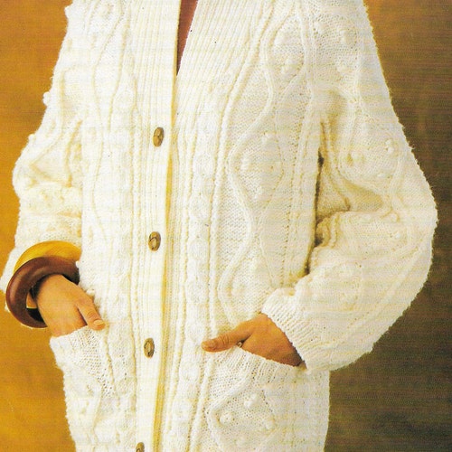 Craft Supplies & Tools Sewing & Fiber Aran Coat Long Line Jacket Aran ...