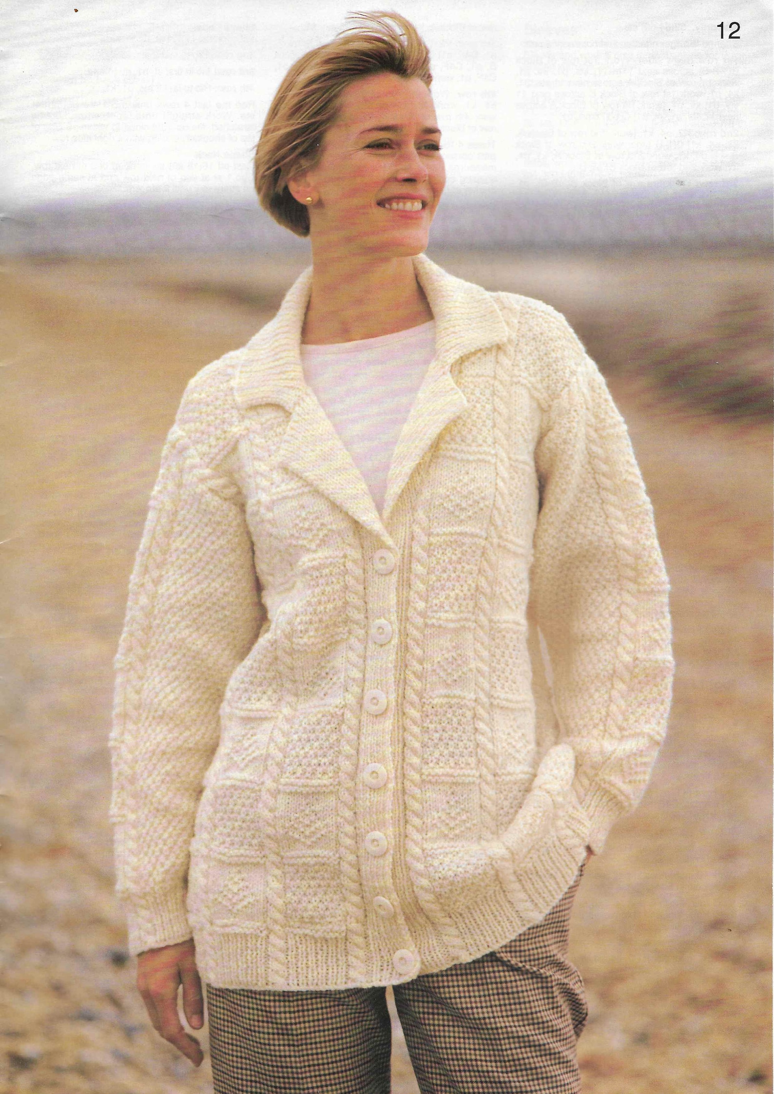 Aran Coat Long Line Jacket Aran Knitting Pattern Cable - Etsy UK