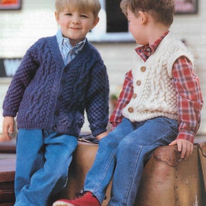 10 X Aran Jacket Knitting Pattern Boy Girl Knitting Pattern CABLE ...