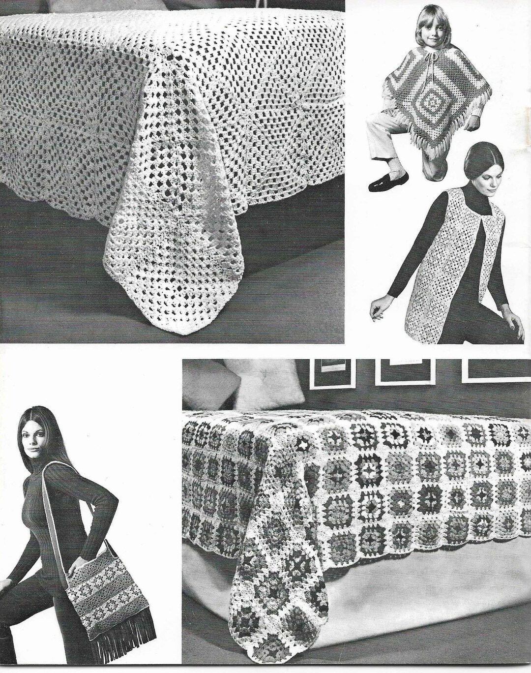 LEARN to CROCHET Pattern Book Easy Crochet Stitches Poncho Throw ...