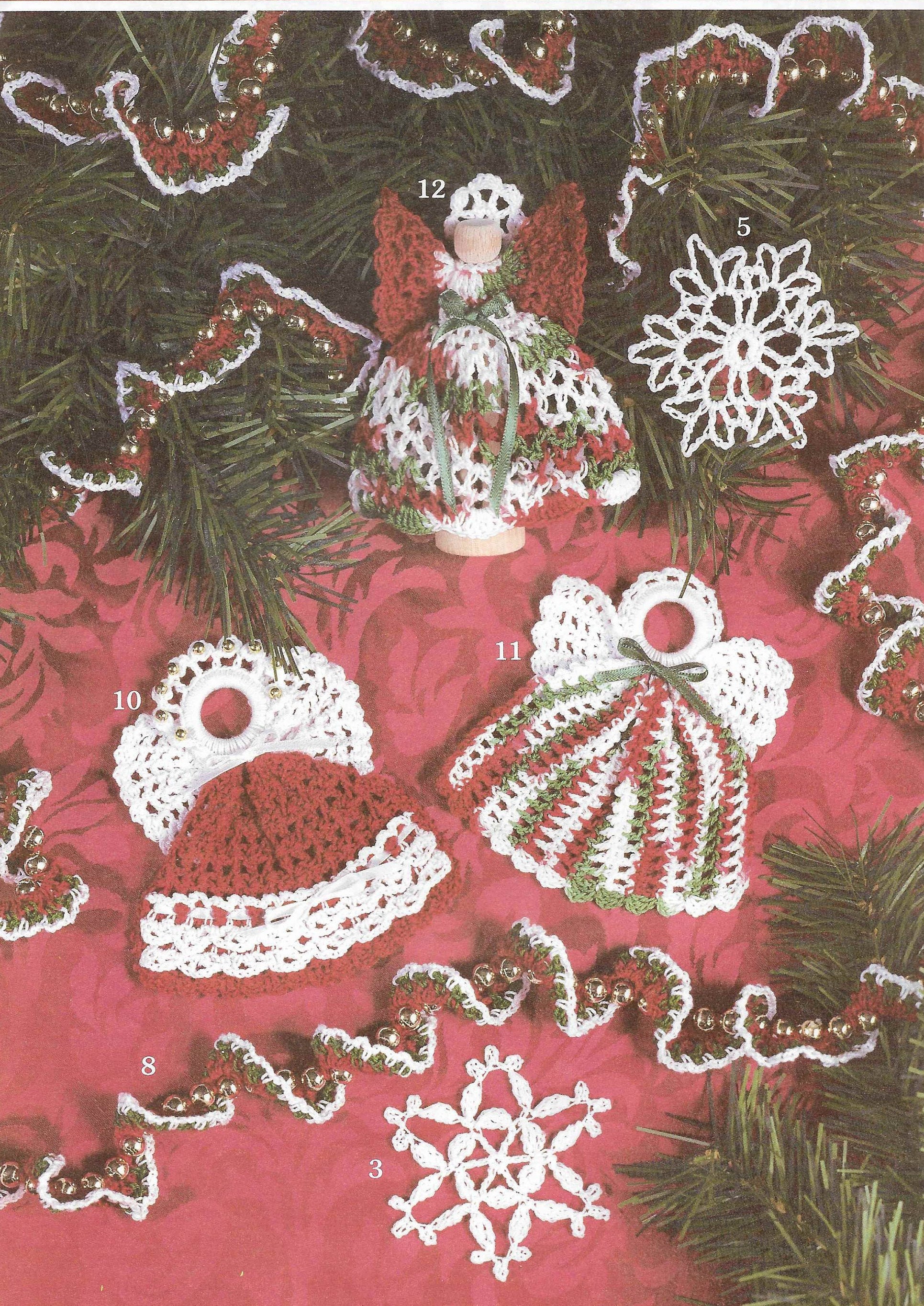 Crochet Angel Christmas Pattern Snowflake Garland Decoration - Etsy UK