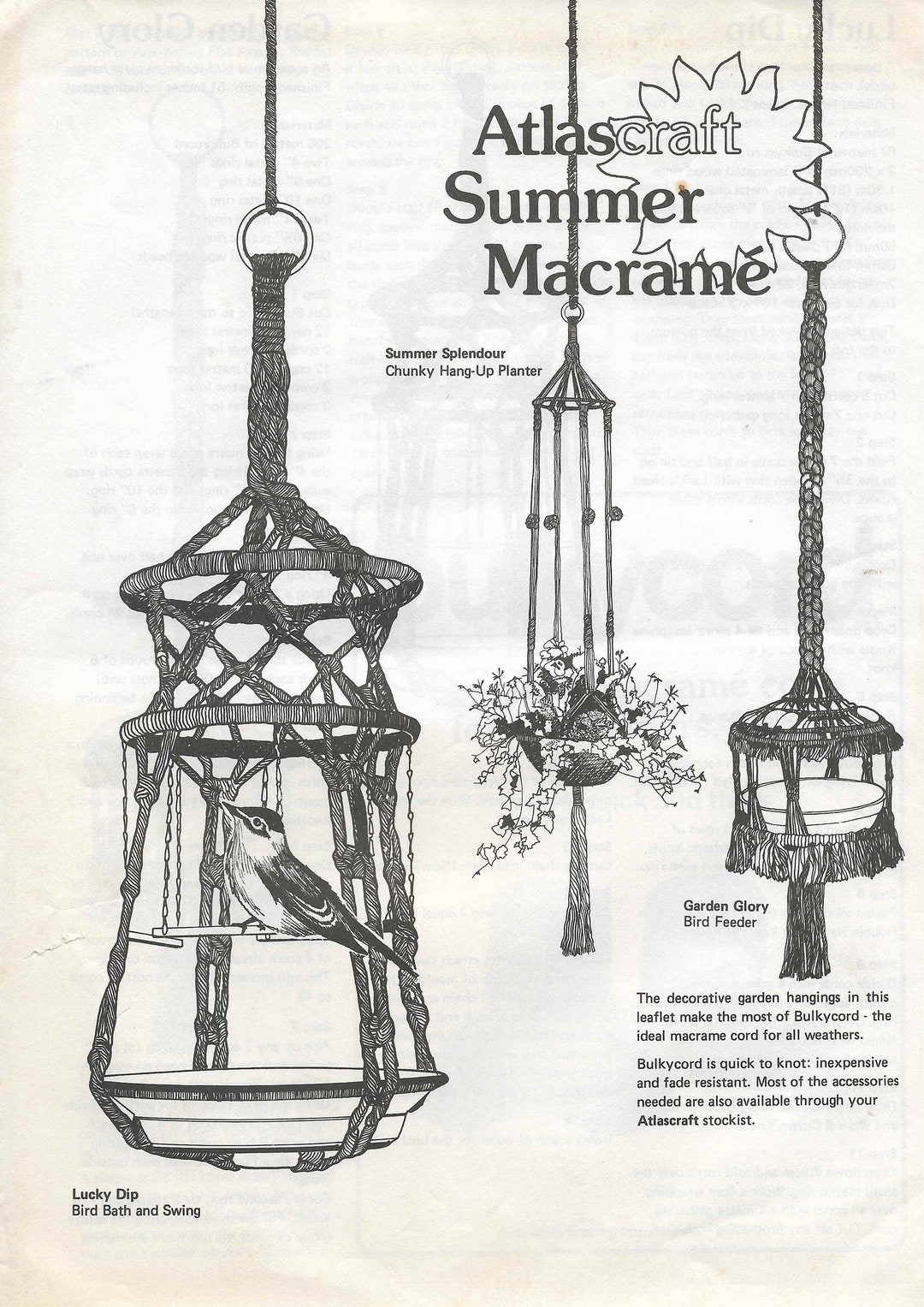 Macrame Pattern Hanging Basket Macrame Bird Table Macrame - Etsy