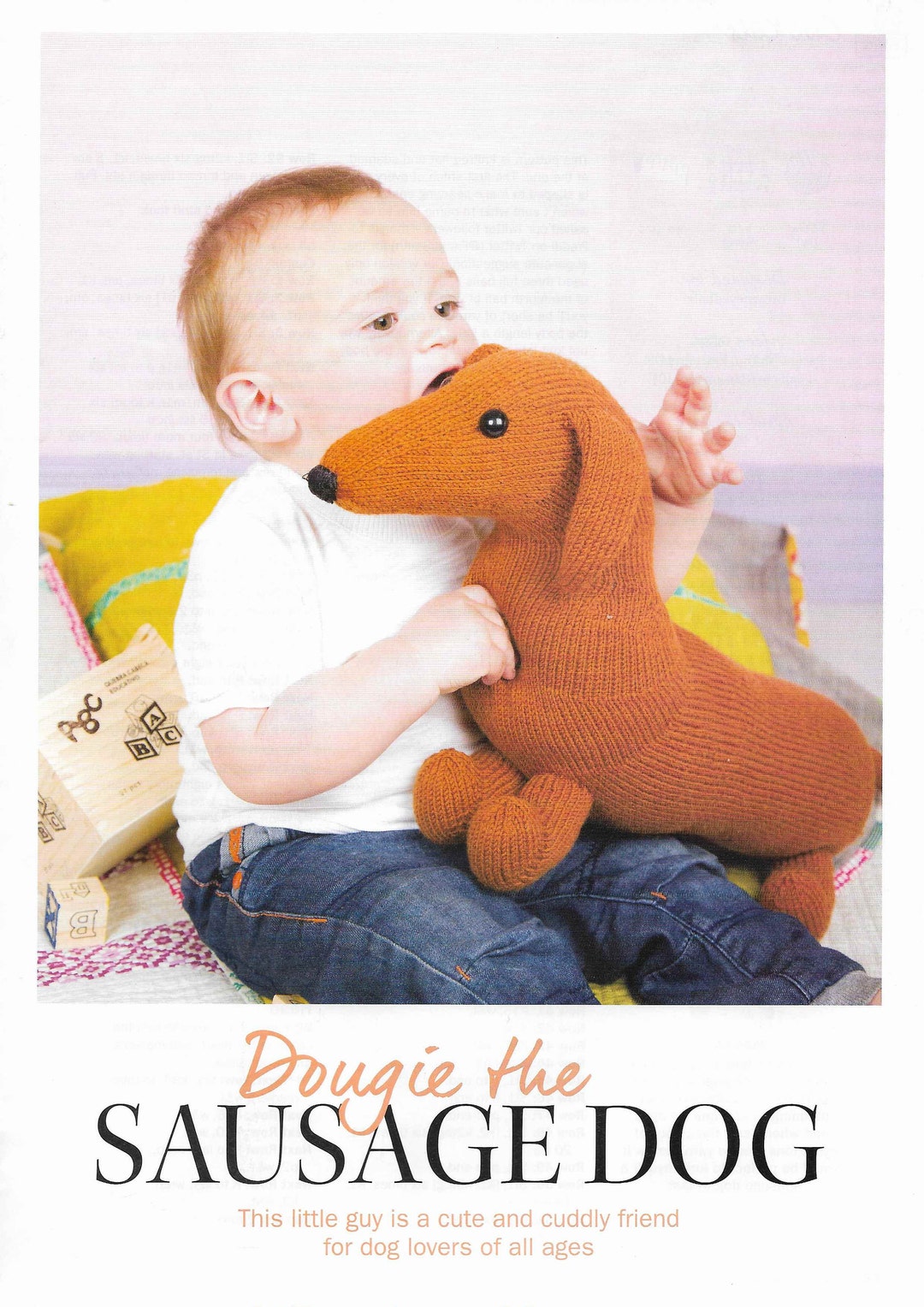 Sausage Puppy Dog Knitting Pattern 28 Cm Puppy Dog Dachshund Toy ...
