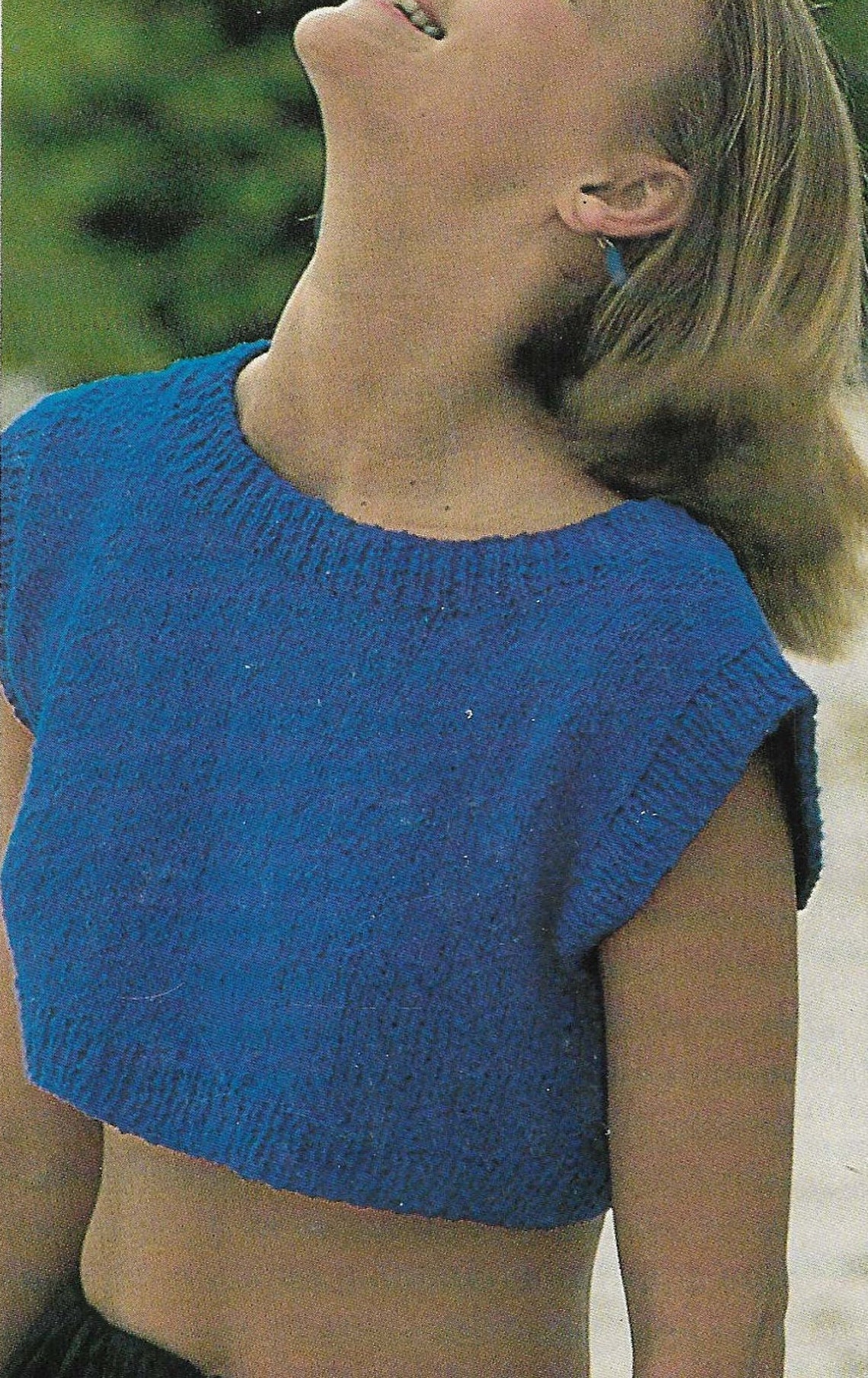 Sleeveless Midriff Cropped Sweater Top Ladies Women Knitting | Etsy