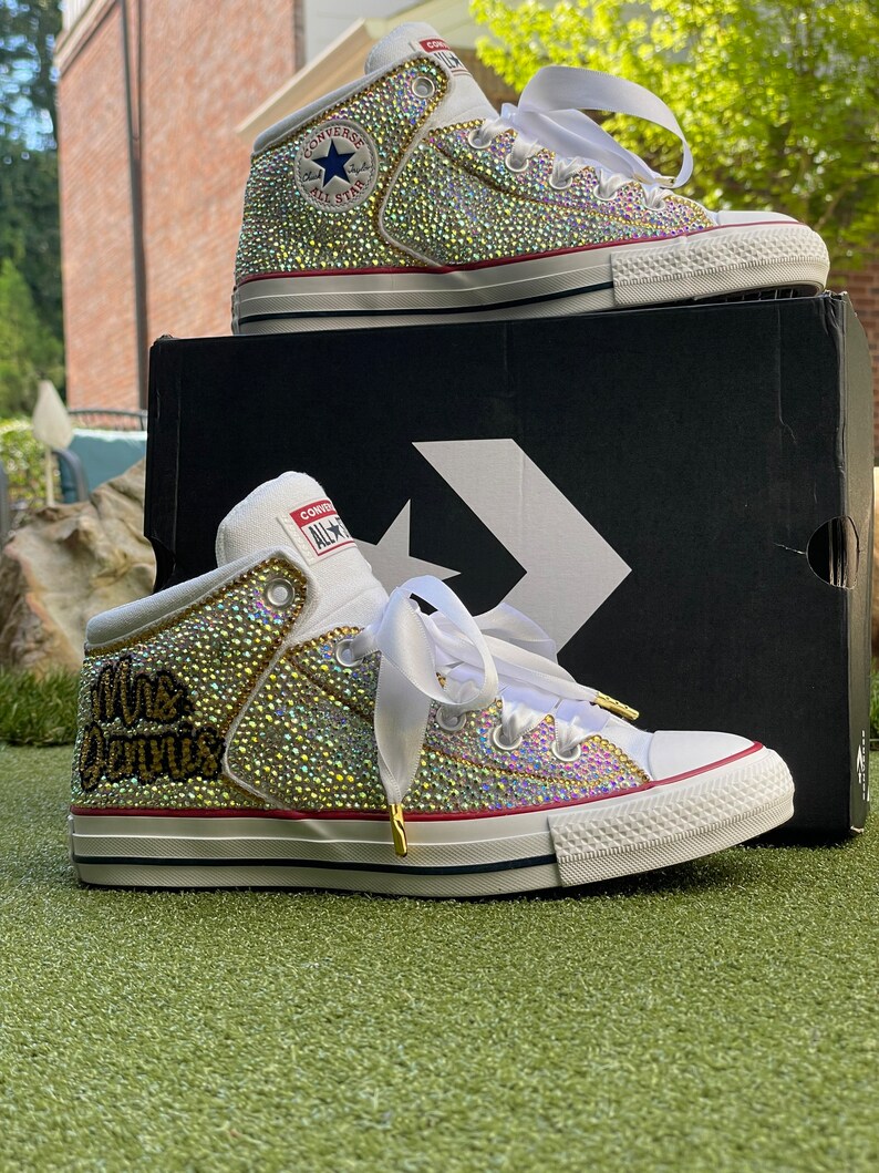 Custom Rhinestone Converse: Bridal High Top Sneakers - Etsy