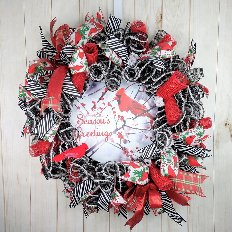 Cardinal Wreath - Etsy