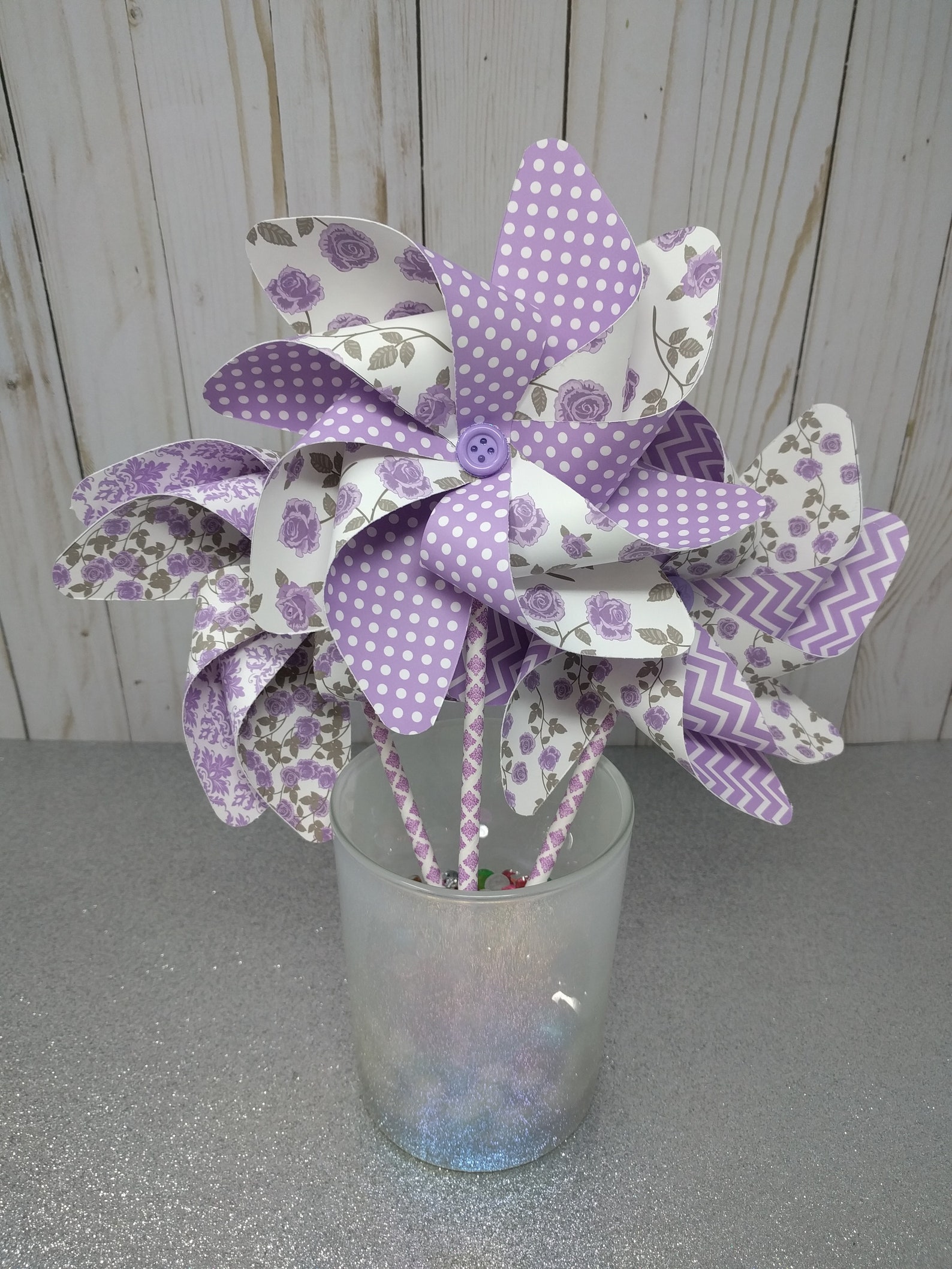 Purple Floral Pinwheels Mother's Day Wedding Birthday - Etsy