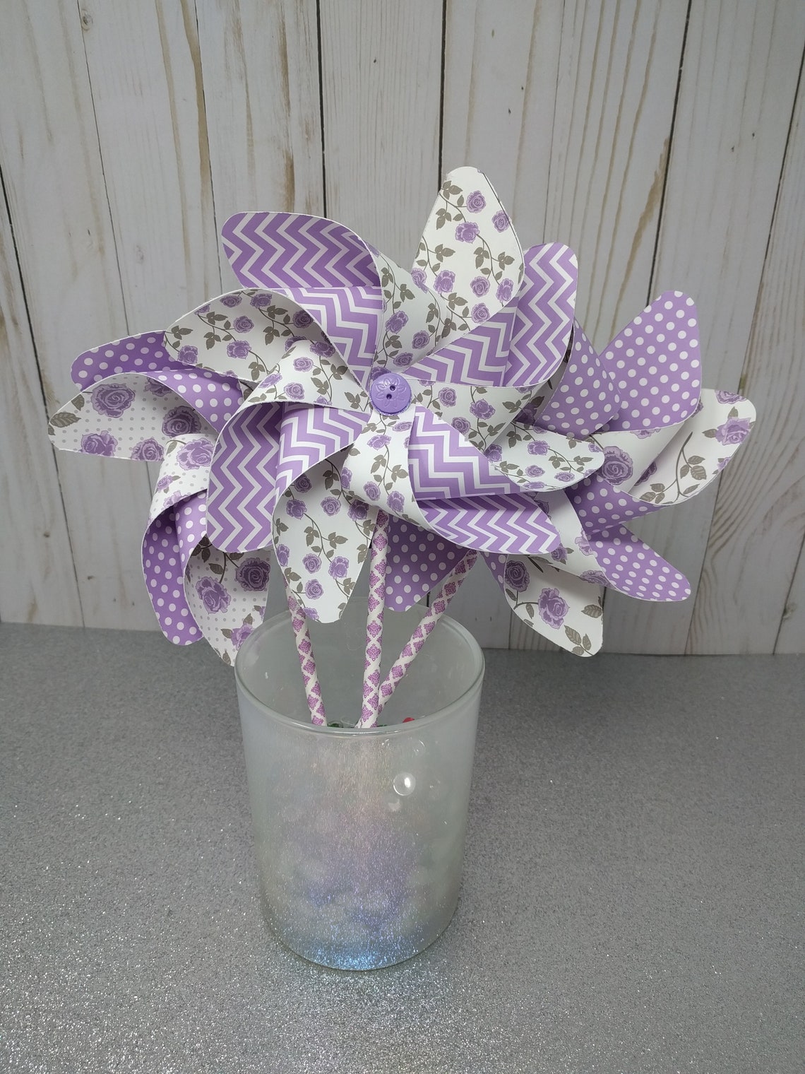 Purple Floral Pinwheels Mother's Day Wedding Birthday - Etsy