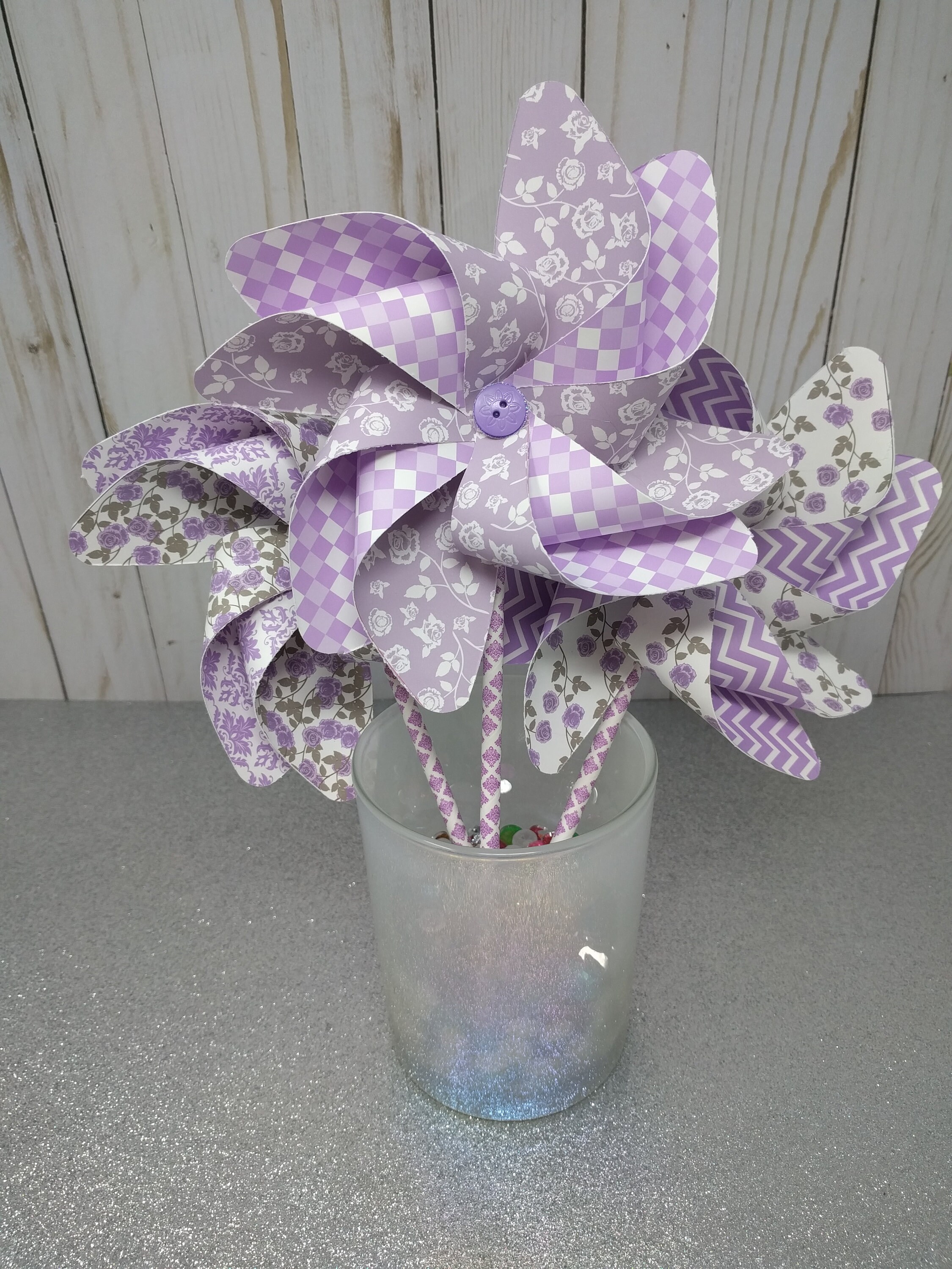 Purple Floral Pinwheels Mother's Day Wedding Birthday - Etsy