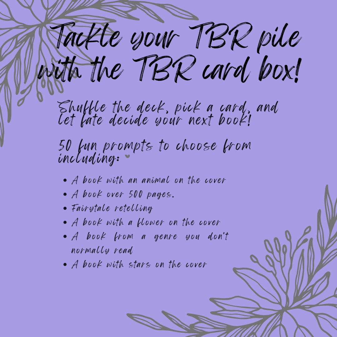 Purple and Blue Printable TBR Cards, Printable Reading Prompts - Etsy