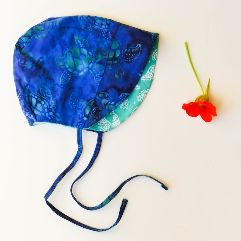 Sea Turtle Sunbonnet-reversible Baby Bonnet - Etsy