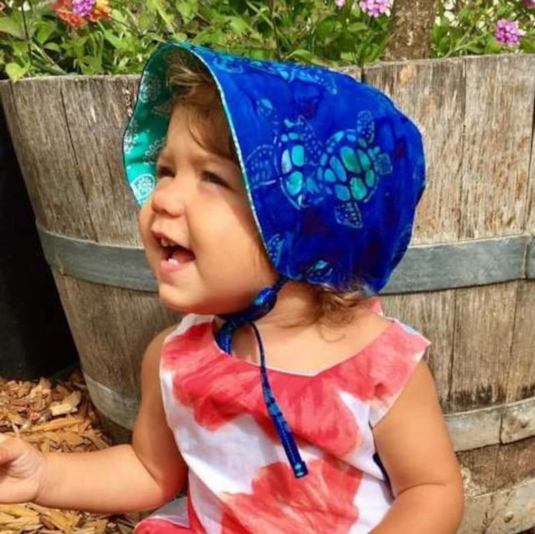 Sea Turtle Sunbonnet-reversible Baby Bonnet - Etsy