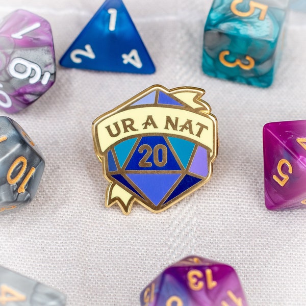 D20 Enamel Pin - Etsy