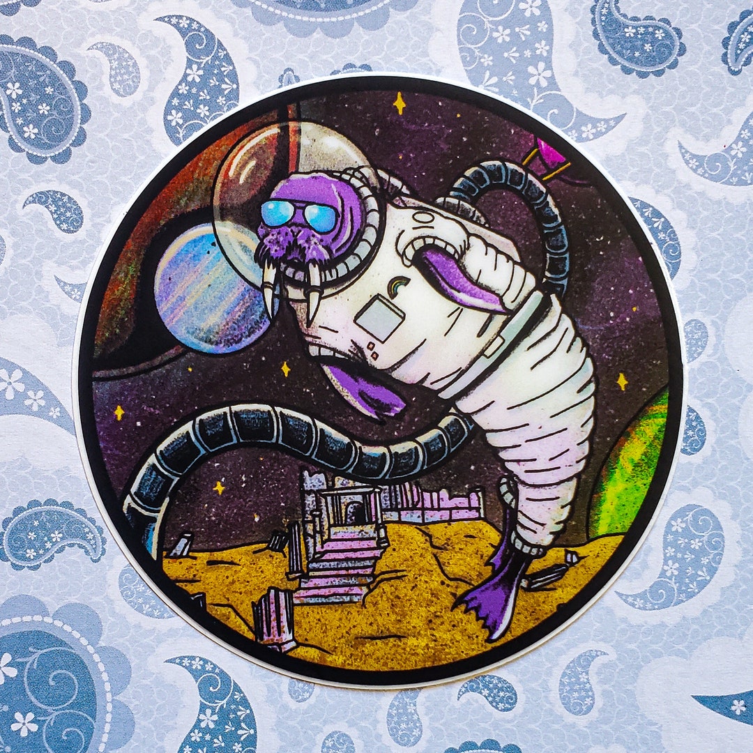 3" Rainbow Space Walrus Sticker | Available in Matte or Holographic - Etsy