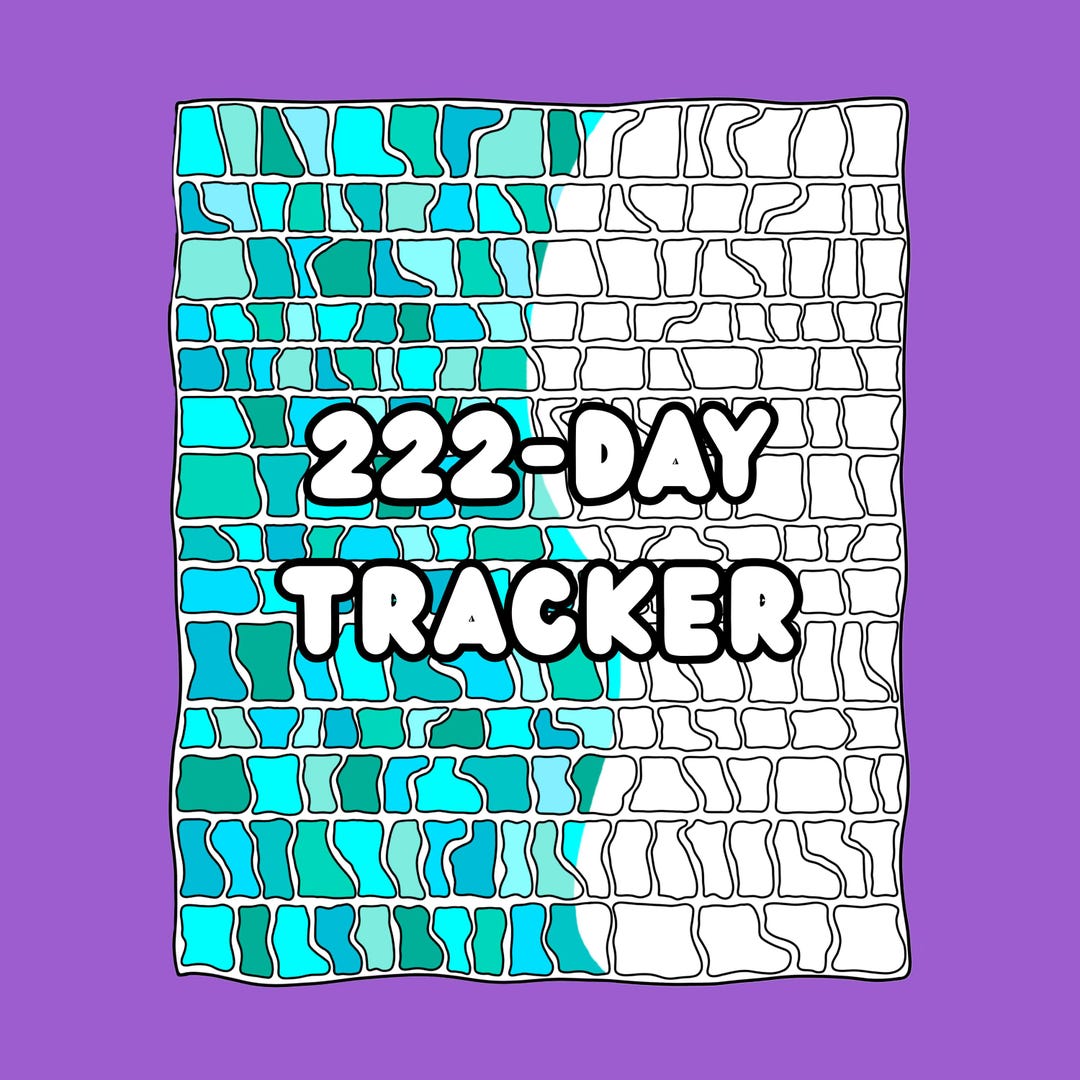 222 Day Tracker, Habit Tracker, Challenge Tracker, Goal Tracker ...