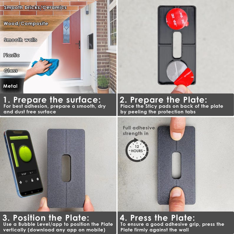 REGULAR No Drill Adhesive Mount Compatible With All Ring Video ...