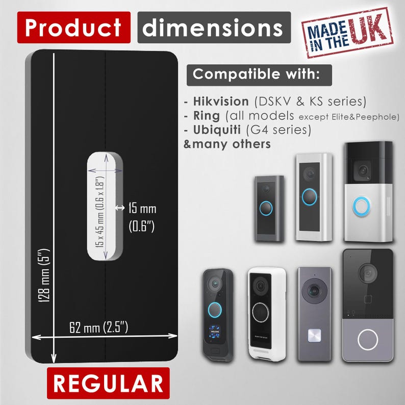 REGULAR No Drill Adhesive Mount Compatible With All Ring Video ...