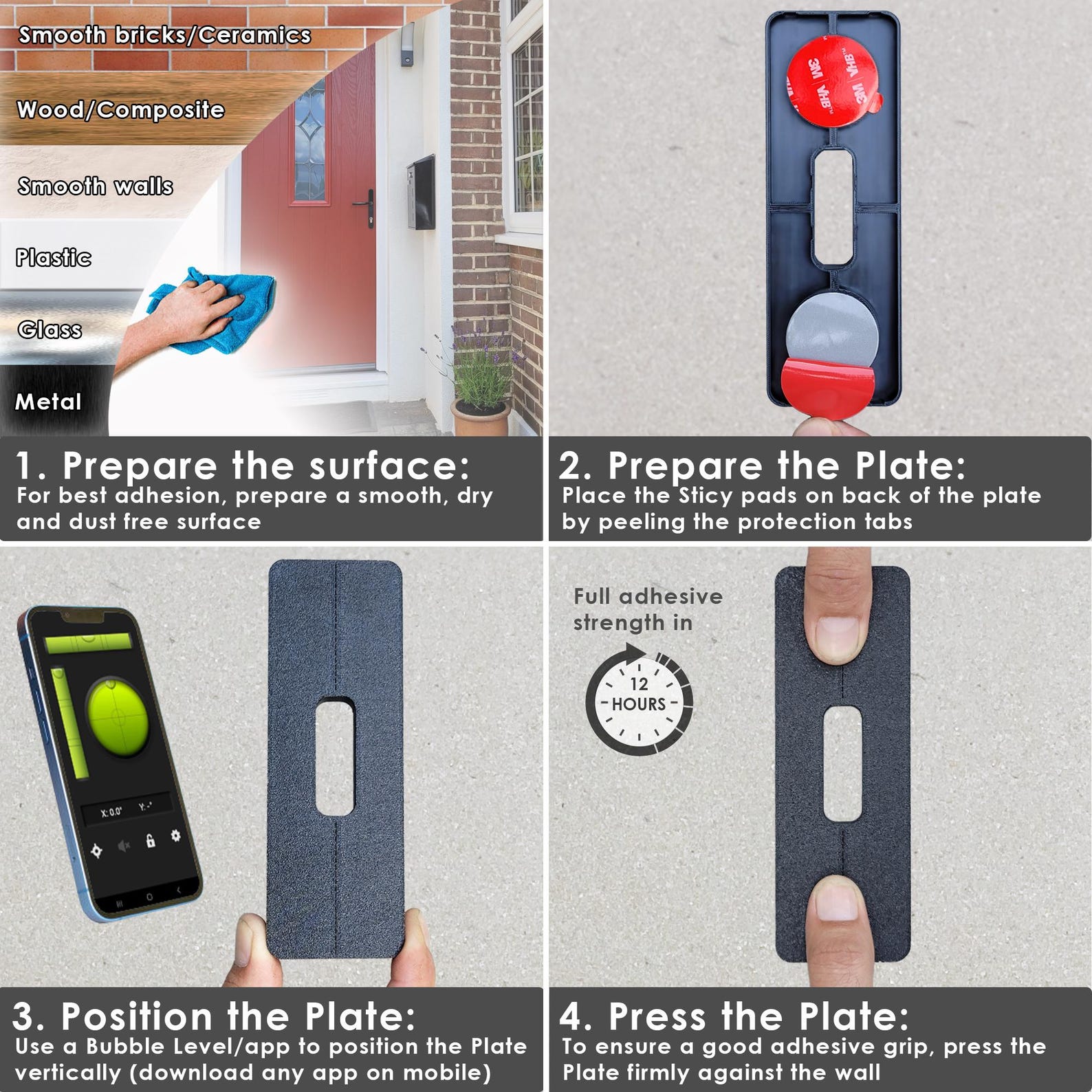SLIM Universal No-drill Adhesive Mount for Nest Arlo Eufy Reolink ...