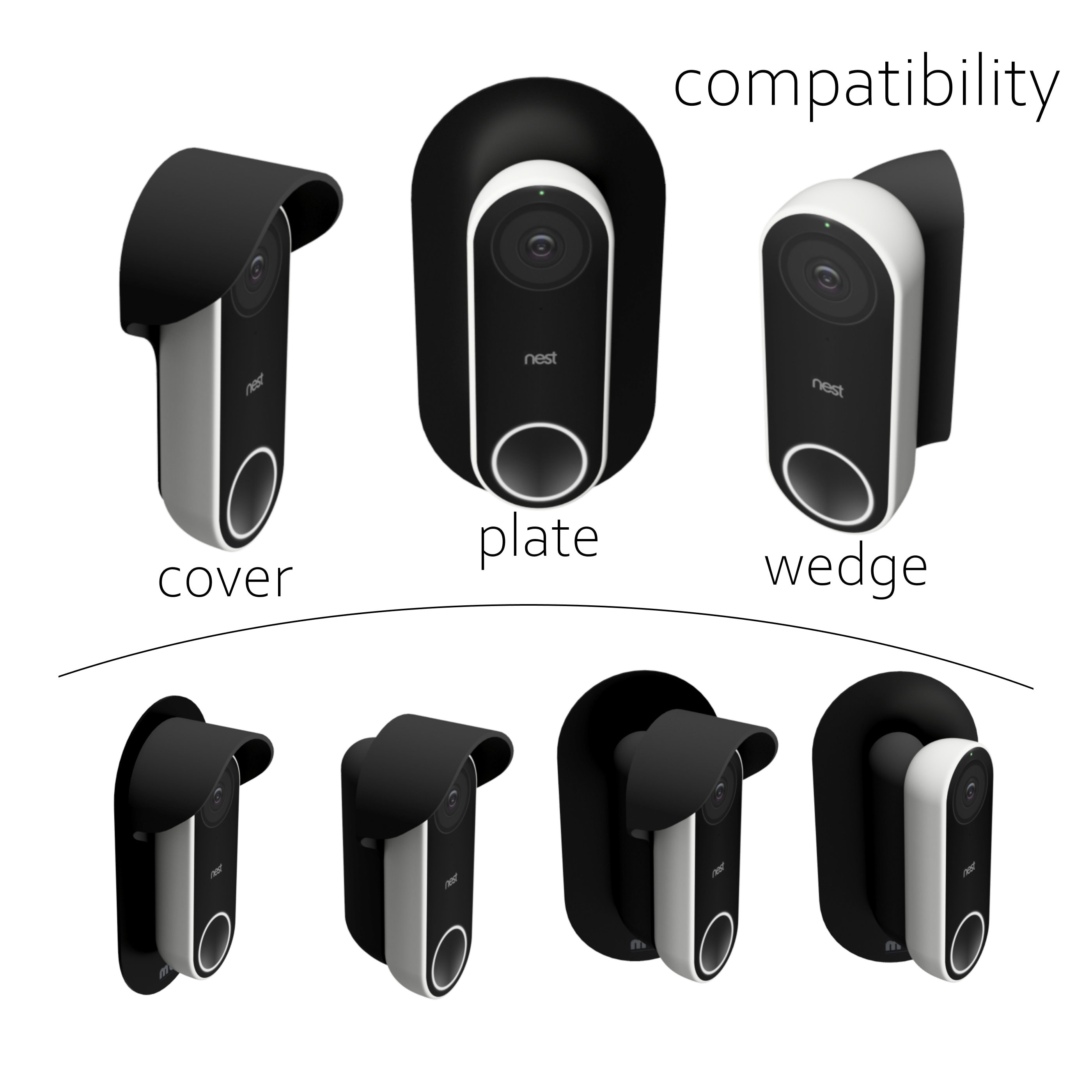 Nest Doorbell Corner Mount 45 Degree for Nest Doorbell Wired 1st ...