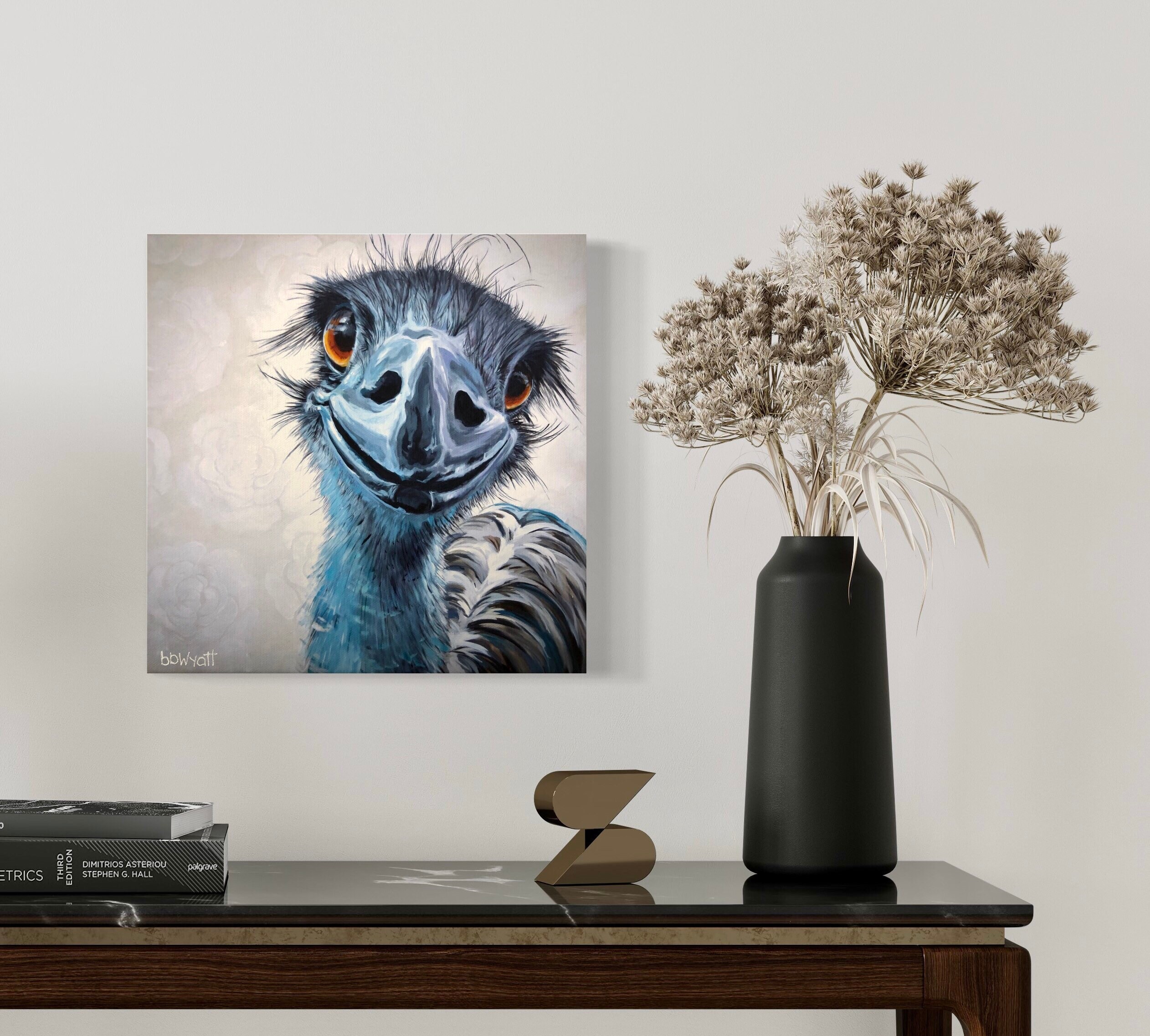 Emma Emu- Happy Emu Ostrich Print- Birds, Therapy Animals, Spirit Bird ...