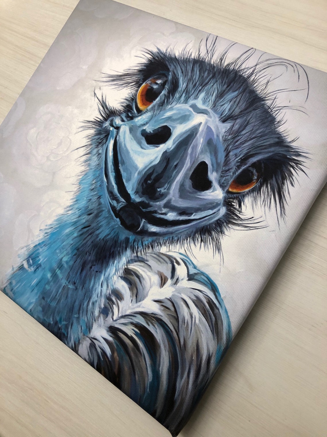 Emma Emu- Happy Emu Ostrich Print- Birds, Therapy Animals, Spirit Bird ...