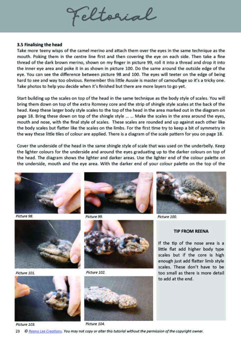 Needle Felting Tutorial Baby Shingleback - Etsy